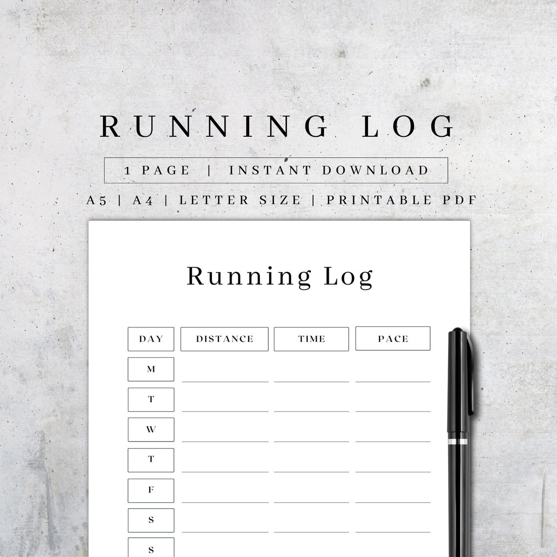 Printable Running Log Sheet Digital Fitness Journal Pages - Etsy