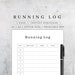 Printable Running Log Sheet Digital Fitness Journal Pages Weight Loss ...