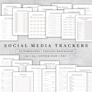 Social Media Planner Printable | Blogger Tracker Instagram, Facebook ...