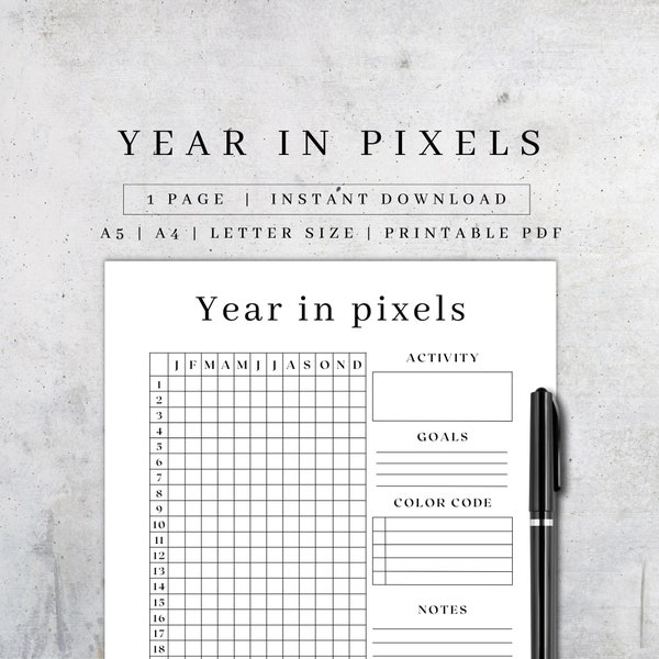 A Year in Pixels - Etsy