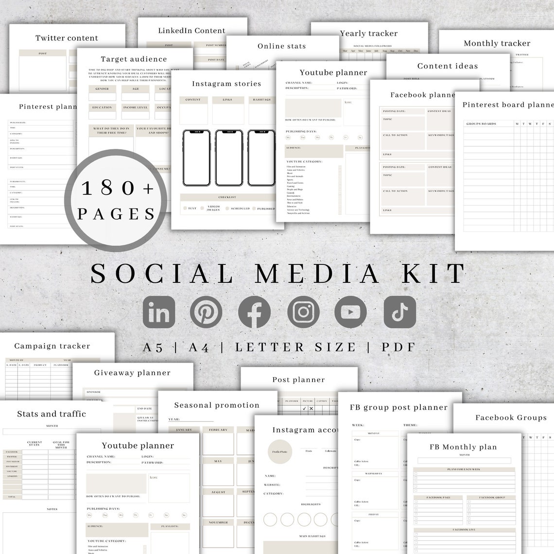 Social Media Planner Bundle Instagram Planner Printable - Etsy