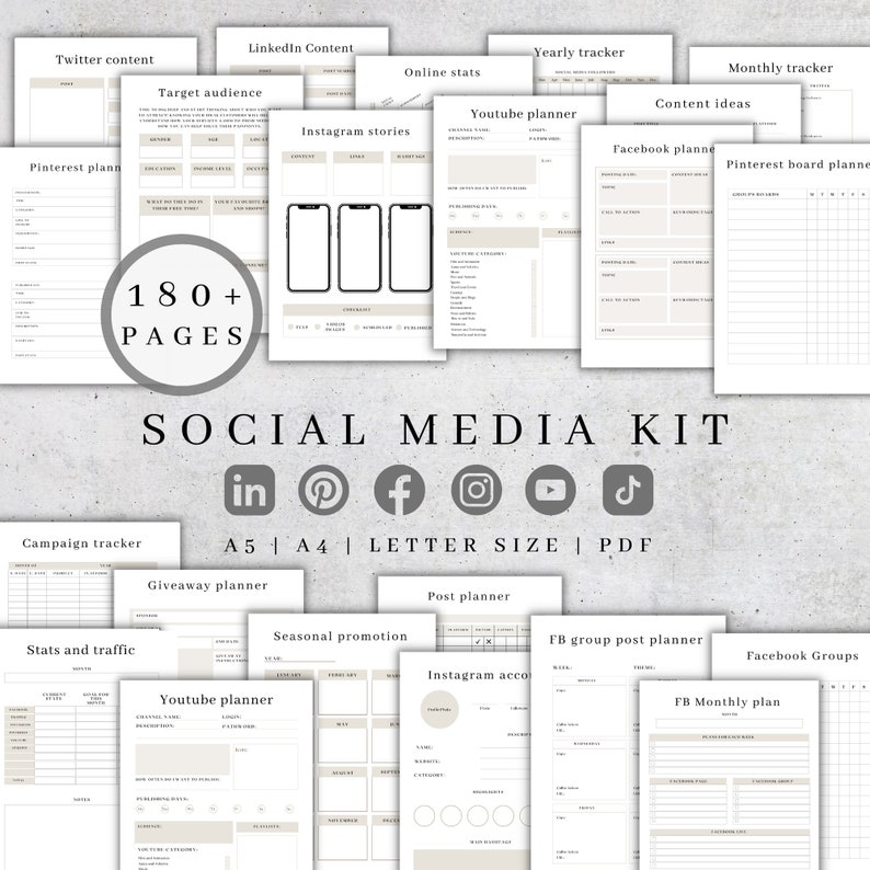Social Media Planner Bundle Instagram Planner Printable - Etsy