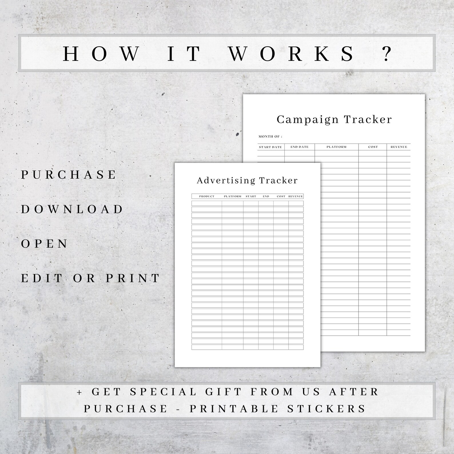 Printable Campaign & Advertising Tracker | Digital Ad Campaign Tracker ...