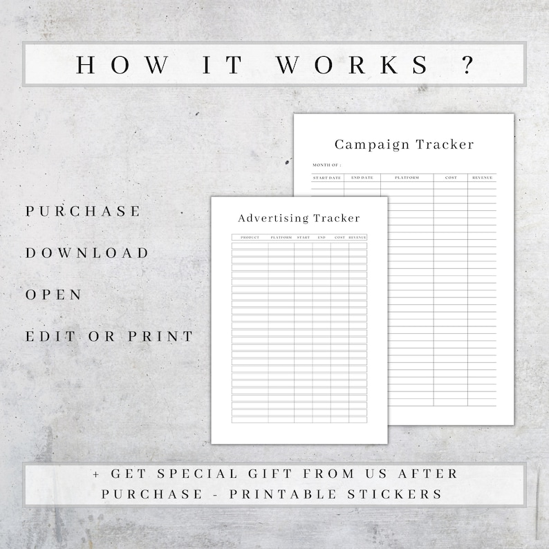 Printable Campaign & Advertising Tracker Digital Ad Campaign - Etsy