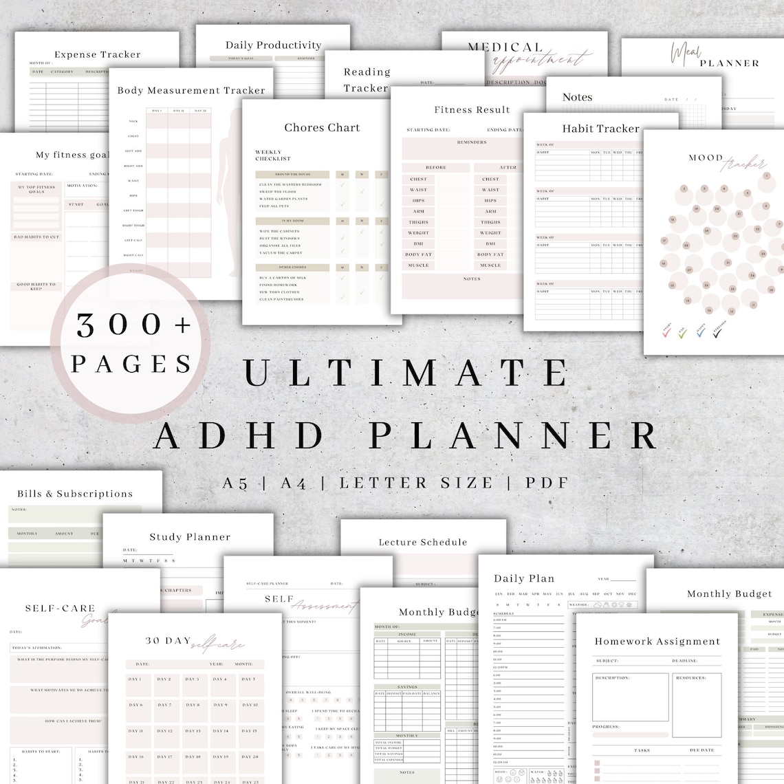 ADHD Planner Adult Printable ADHD Productivity Journal - Etsy
