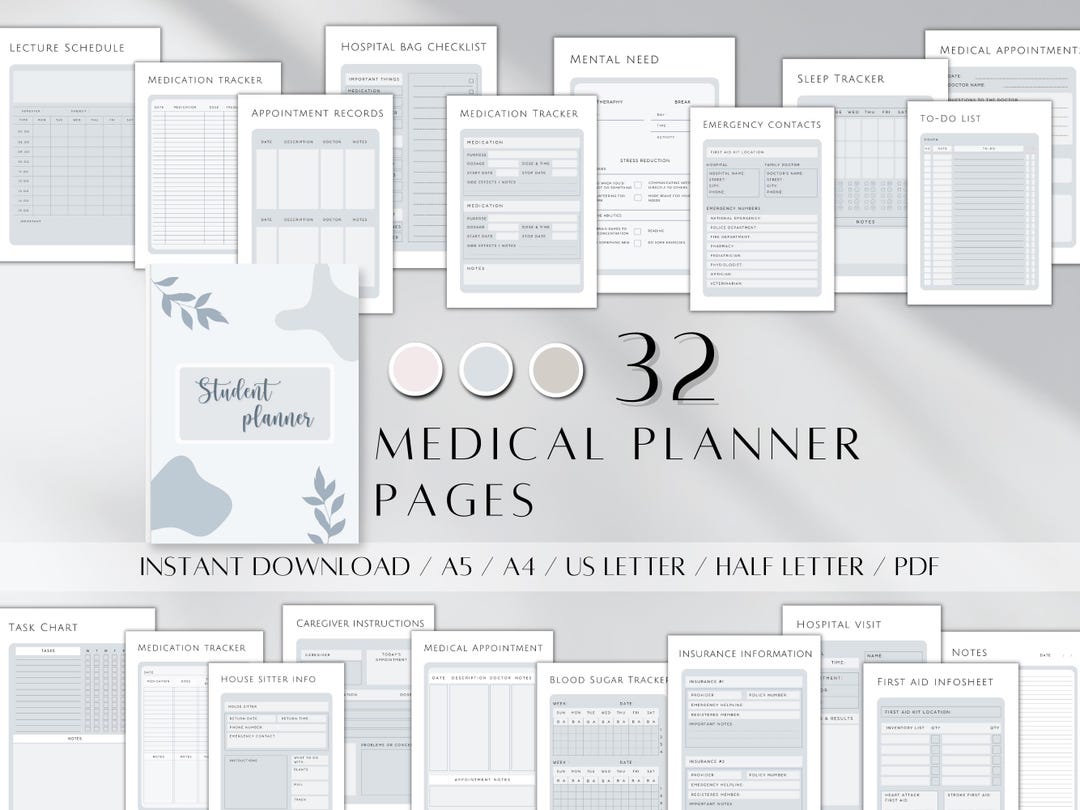 Digital Health Care Planner | Medical Planner PDF Binder | Wellness ...