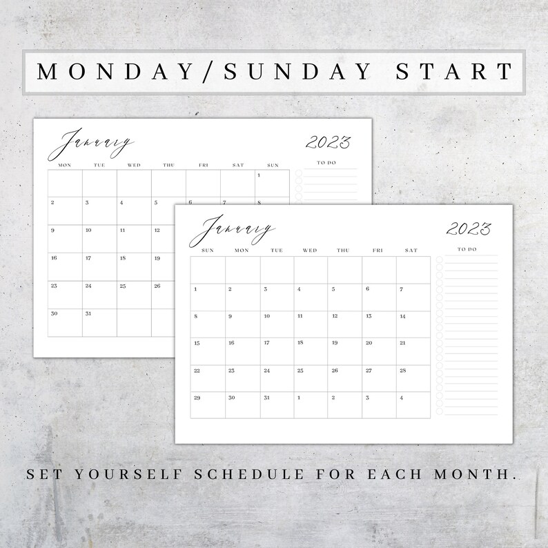 2023 Monthly Planner Printable Dated Calendar Pages - Etsy
