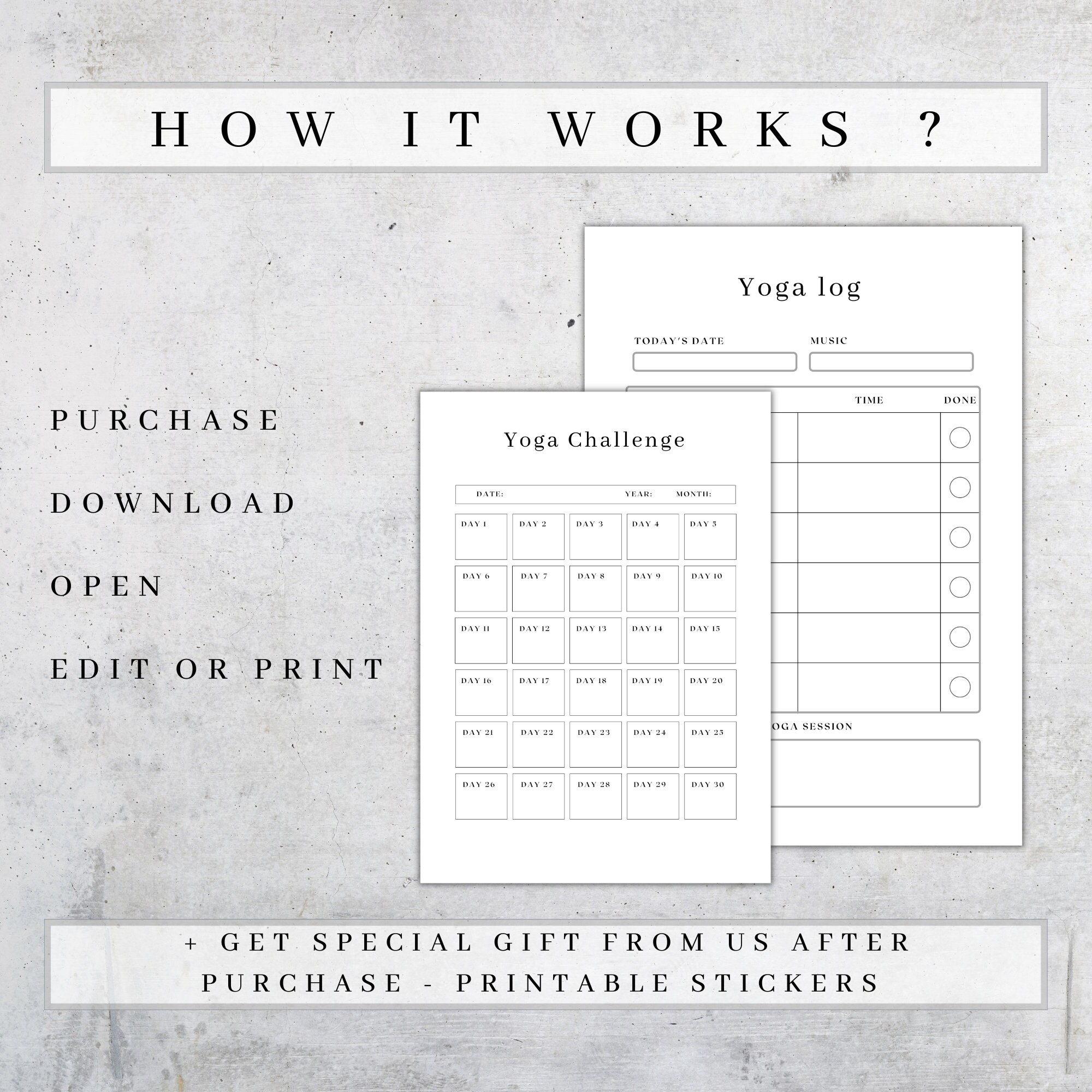 Yoga Journal Printable | Digital Fitness Planner Pages | Yoga Routine ...