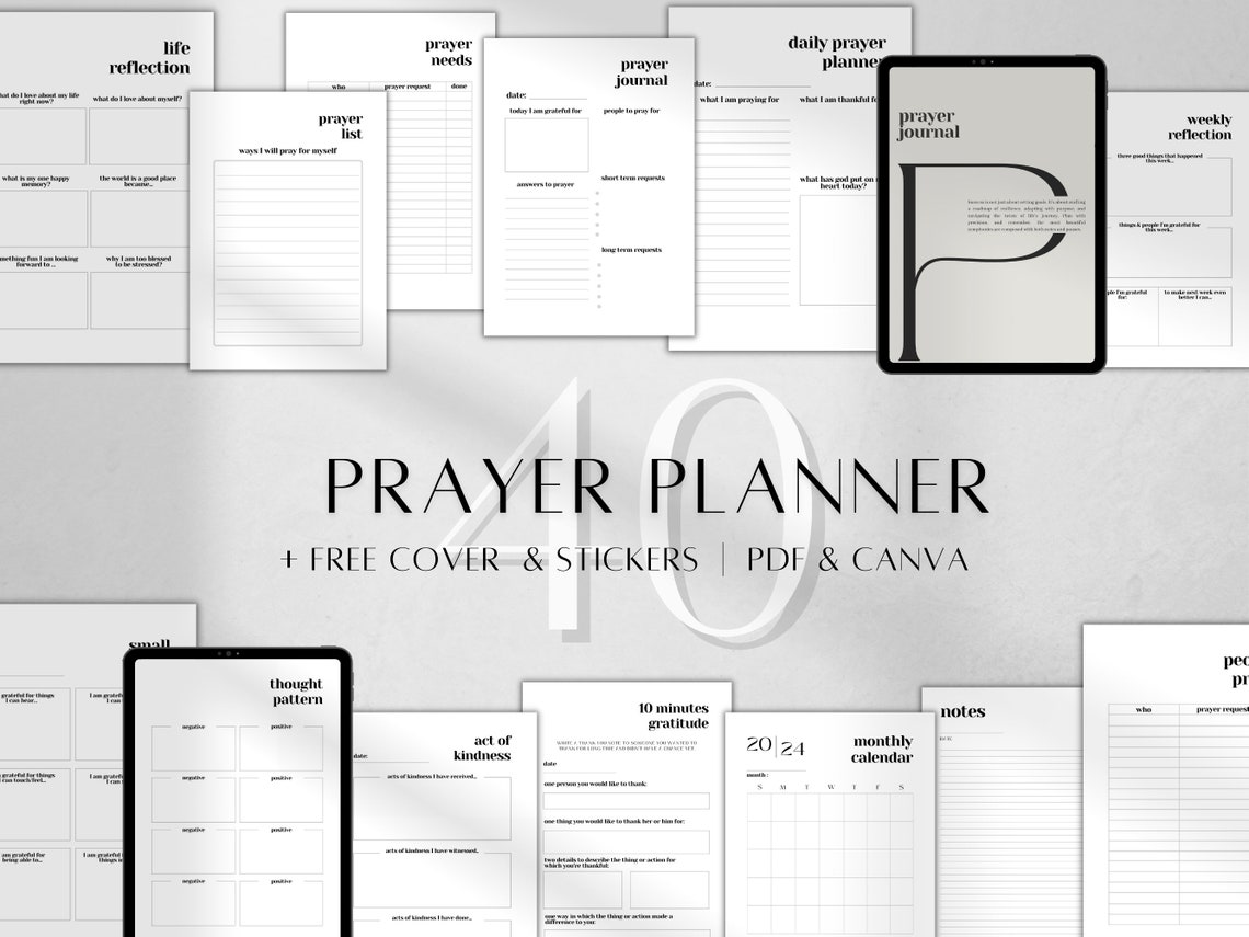 Printable Prayer Journal | Canva Gratitude Journal | Bible Journaling ...