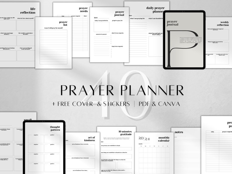 Printable Prayer Journal | Canva Gratitude Journal | Bible Journaling ...