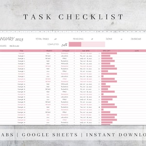 Digital Task List Planner | Google Sheets Checklist | to Do List ...