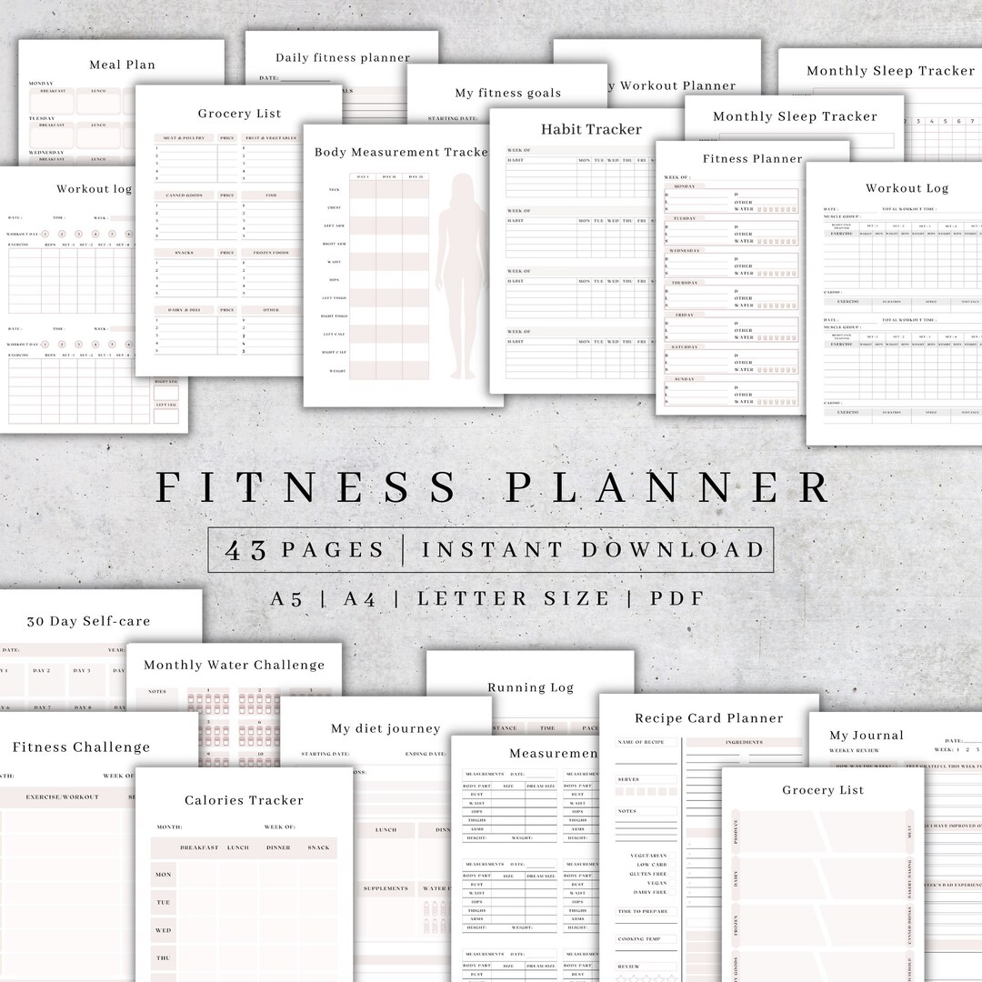 Fitness Organizer | Wellness Scheduler | Workout Planner | Activity ...