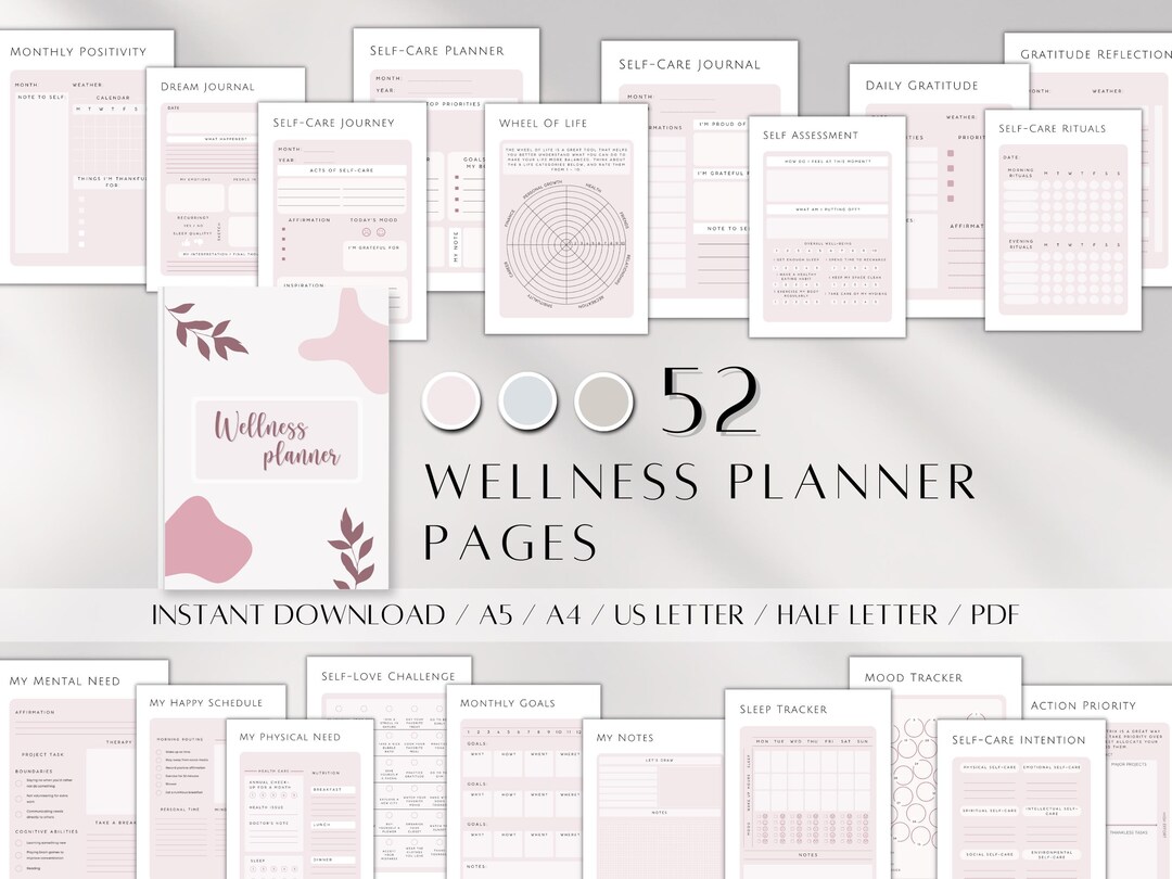 Wellness Journal | Self-love Workbook | Mental Health Coach Planner ...