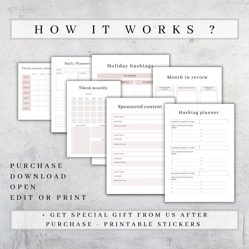 Tiktok Planner | Social Media Content Calendar (printable PDF) - Etsy