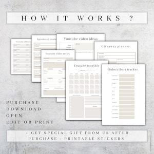 Youtube Content Strategy Planner | Social Media Planner Printable ...