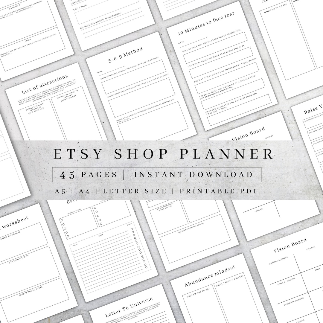 Printable Etsy Seller Planner Etsy Shop Business Plan Small