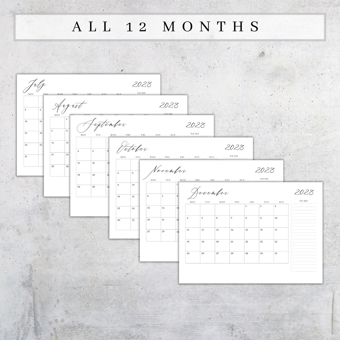 2023 Monthly Planner Printable Dated Calendar Pages - Etsy