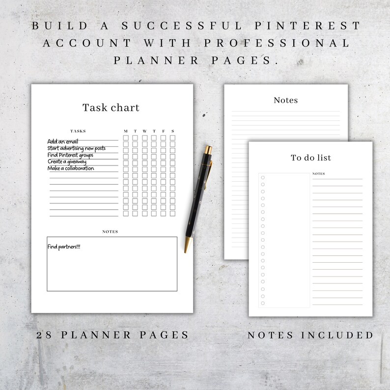 Digital Pinterest Planner Printable Pinterest Marketing - Etsy