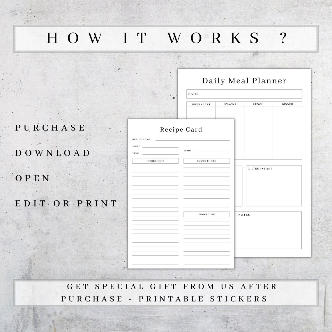 Daily Meal Planner Printable Menu Planner Sheet Diet - Etsy