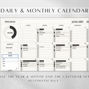 2024 2025 Calendar Spreadsheet Google Sheets | Daily & Monthly Calendar ...