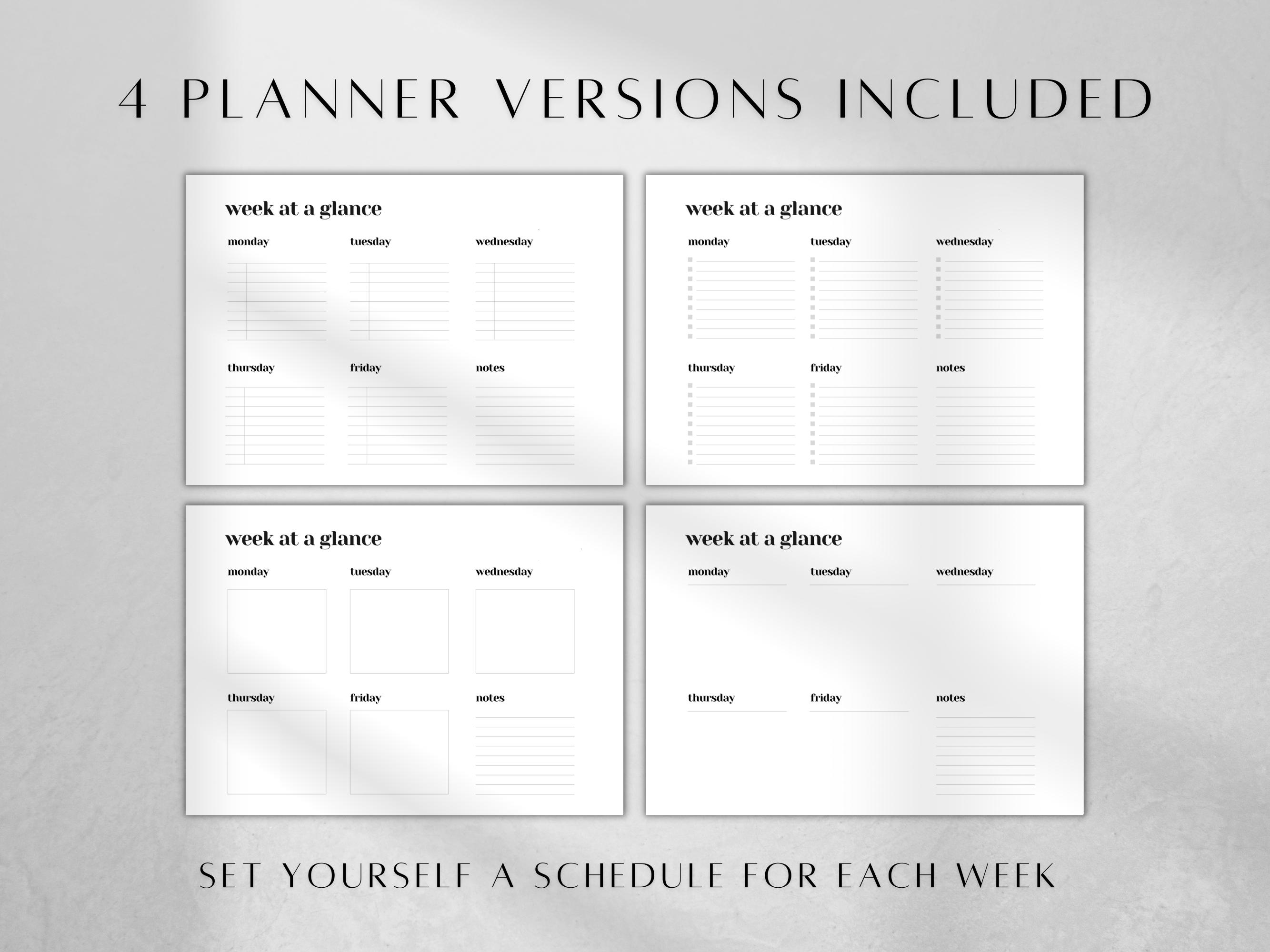 2026 Weekly Overview Printable | Modern Landscape Planner | Editable ...