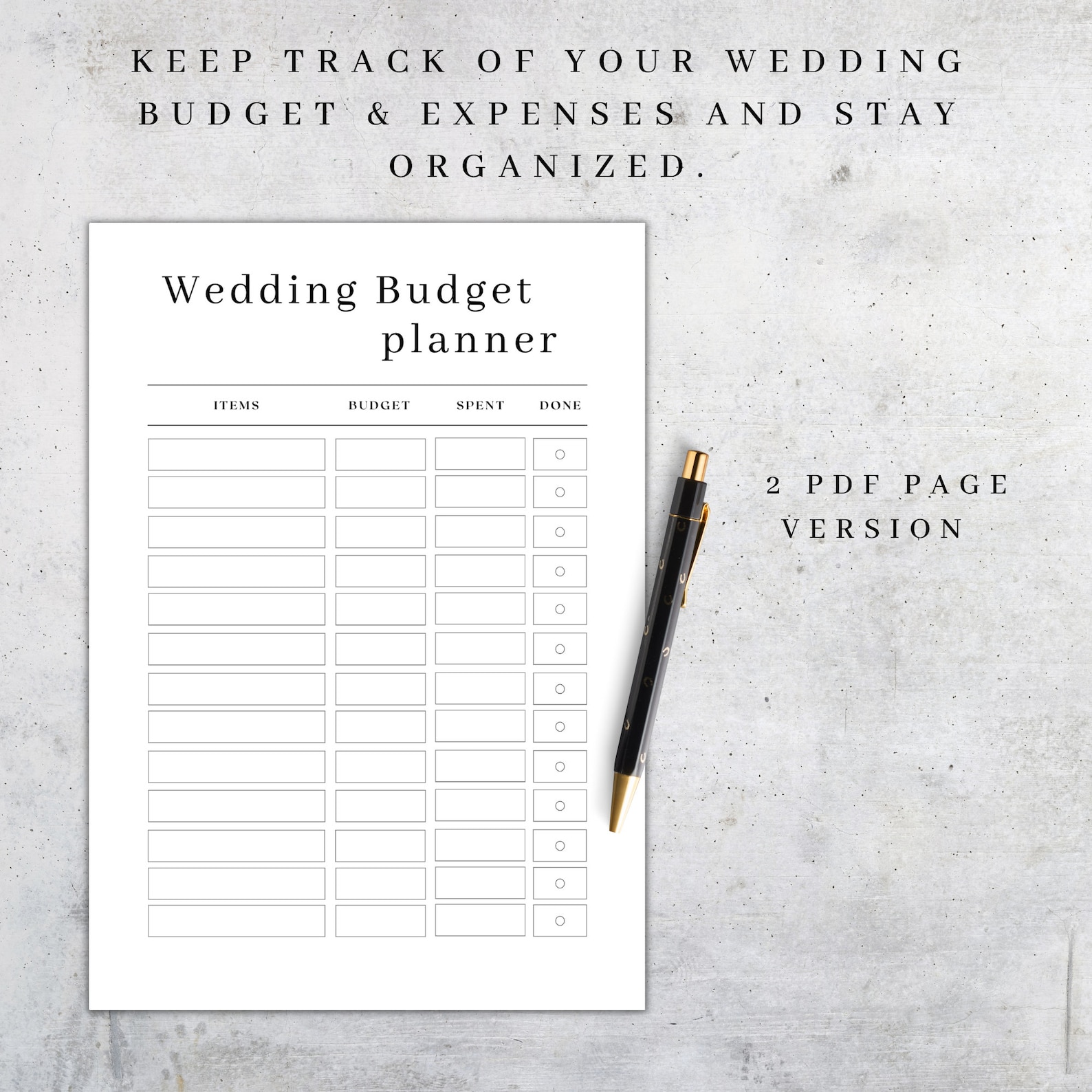 Wedding Budget Planner Printable Expense Tracker PDF - Etsy