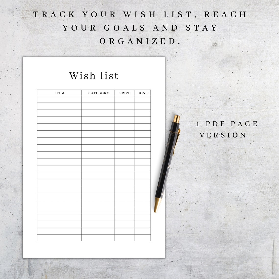 Printable Wish List Sheet | Manifestation Journal Page | Dream ...