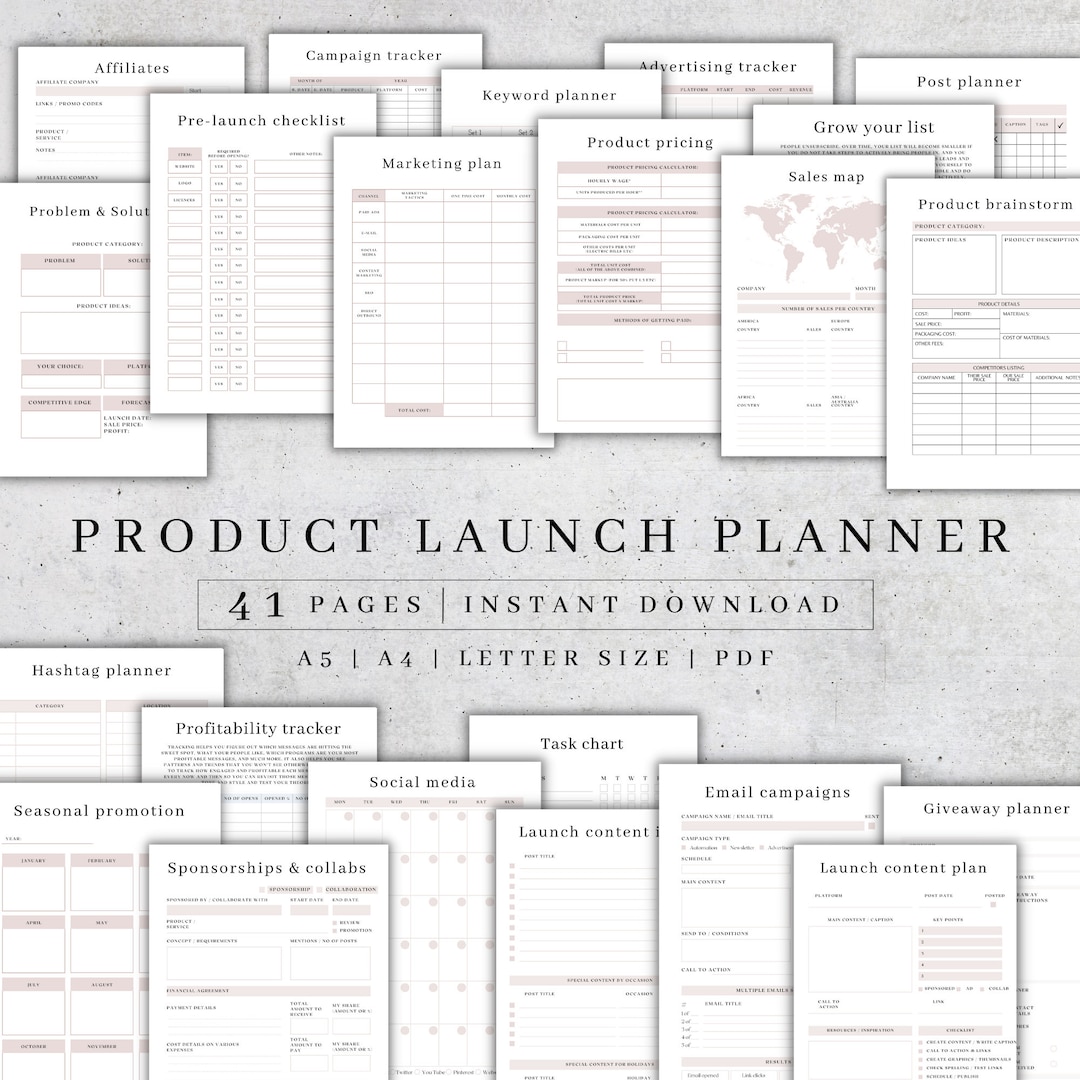 Product Launch Planner | Course Marketing Plan | Printable Course Creation Planner | Digital ...