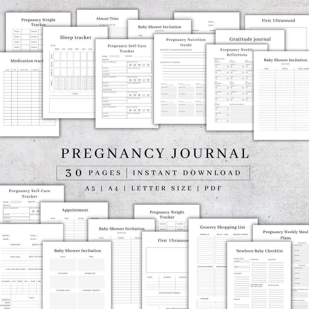 Printable Pregnancy Journal | Postpartum Planner | First Time Mom ...