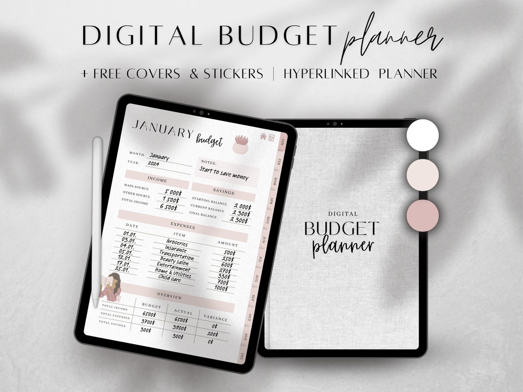 Digital Budget Planner | Hyperlinked Financial L Planner | iPad Expense ...