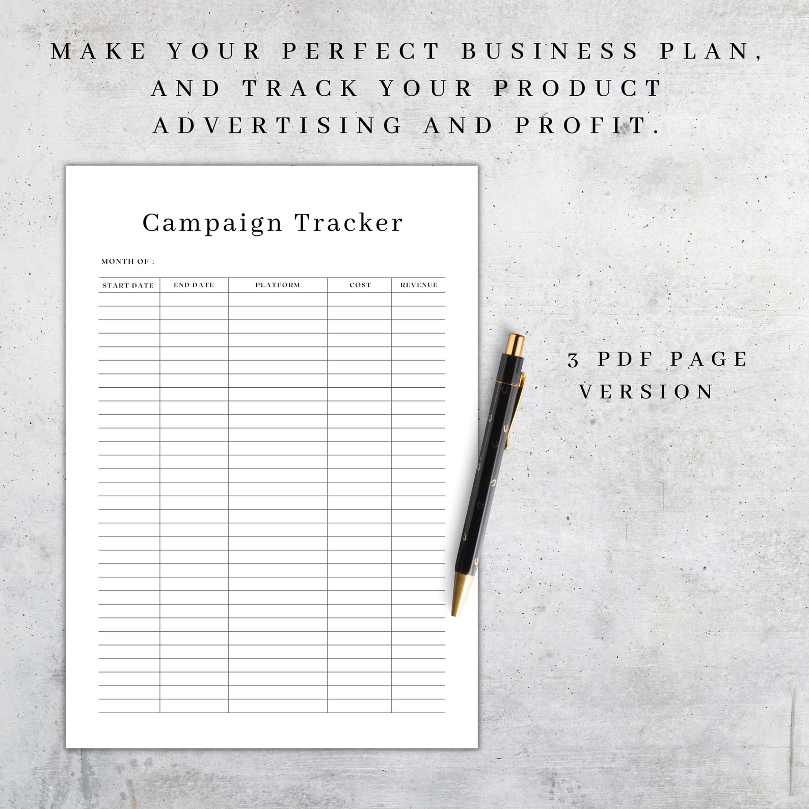 Printable Campaign & Advertising Tracker Digital Ad Campaign - Etsy