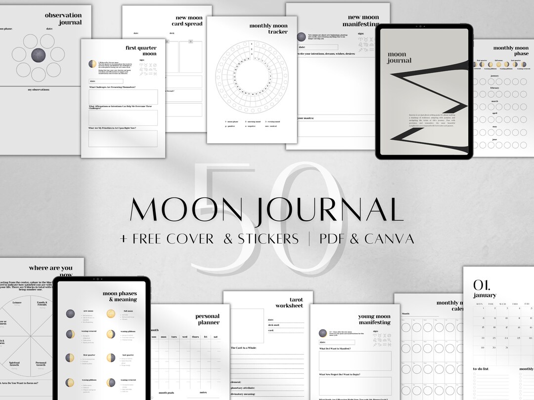 Digital Moon Magic Planner | Canva Witch Planner | Printable Tarot ...