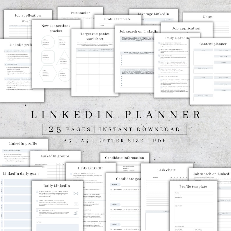 Printable Linkedin Planner | Linkedin Strategy | Networking Planner ...