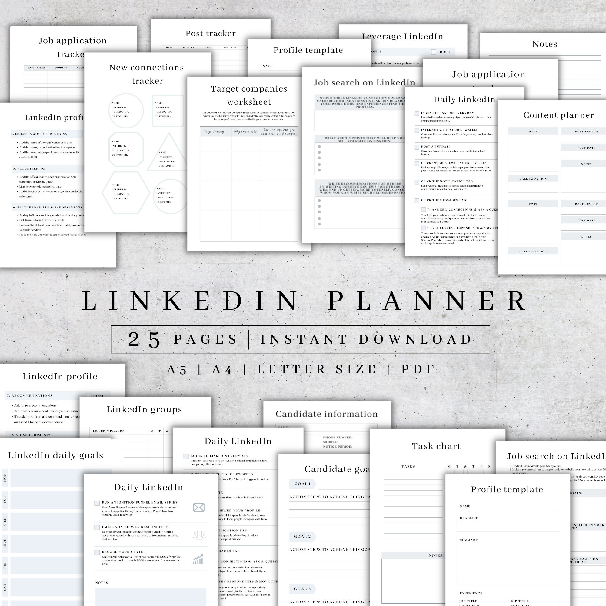 Printable Linkedin Planner Linkedin Strategy Networking - Etsy