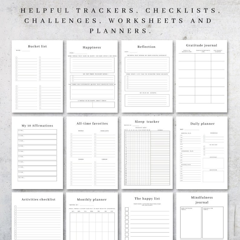 Printable Self Confidence Planner Self Care Worksheet - Etsy