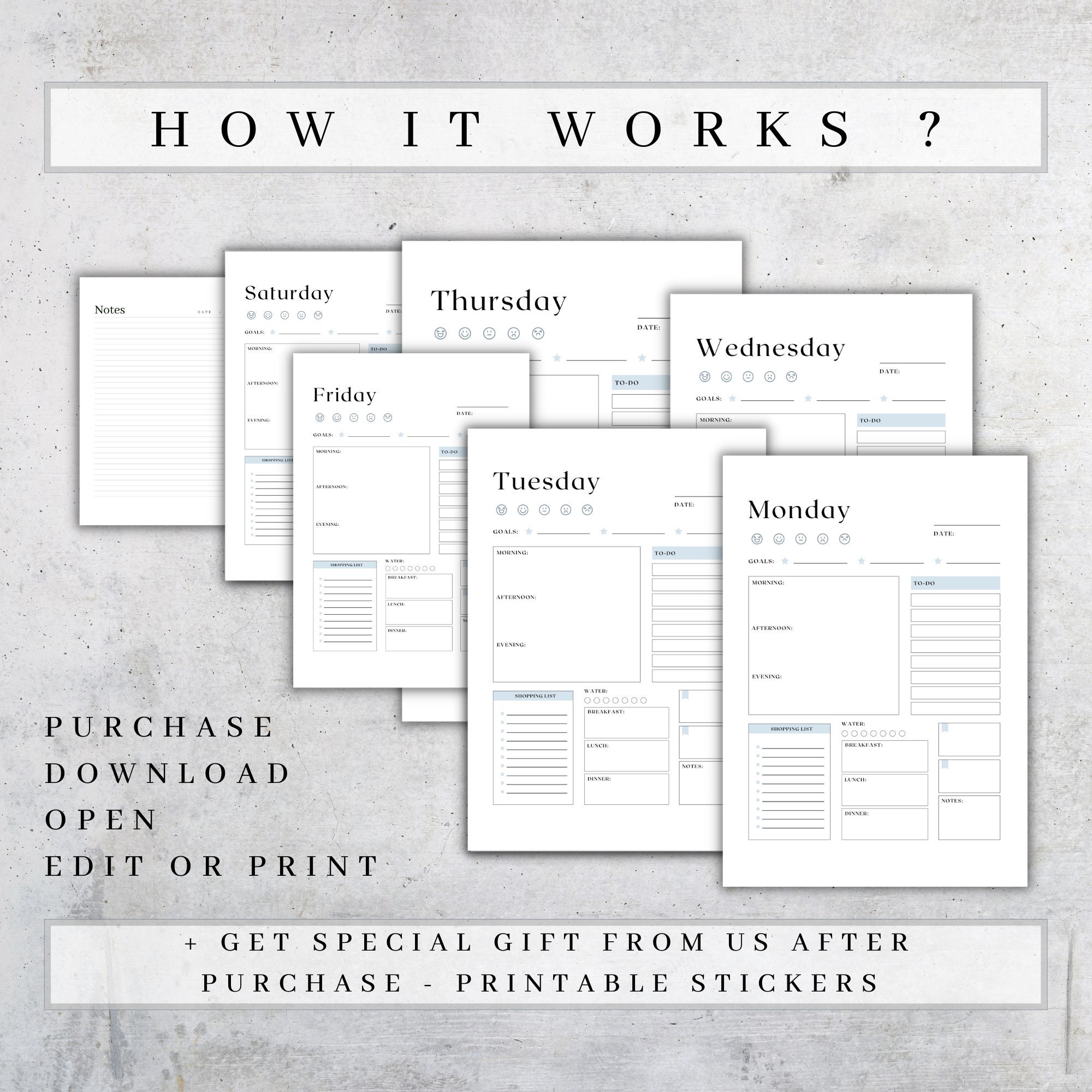 Printable Daily Planner Daily Page Insert for PDF Annotation - Etsy