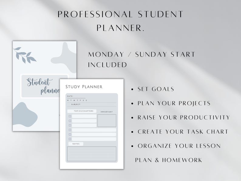 Student Planner Printable 2026 | Academic Journal | College Study ...