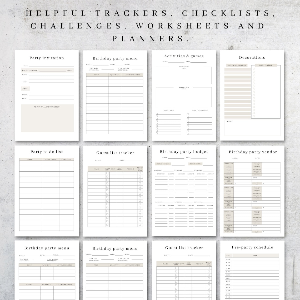 Printable Birthday Planner | Party Planner | Event Organizer | Event ...