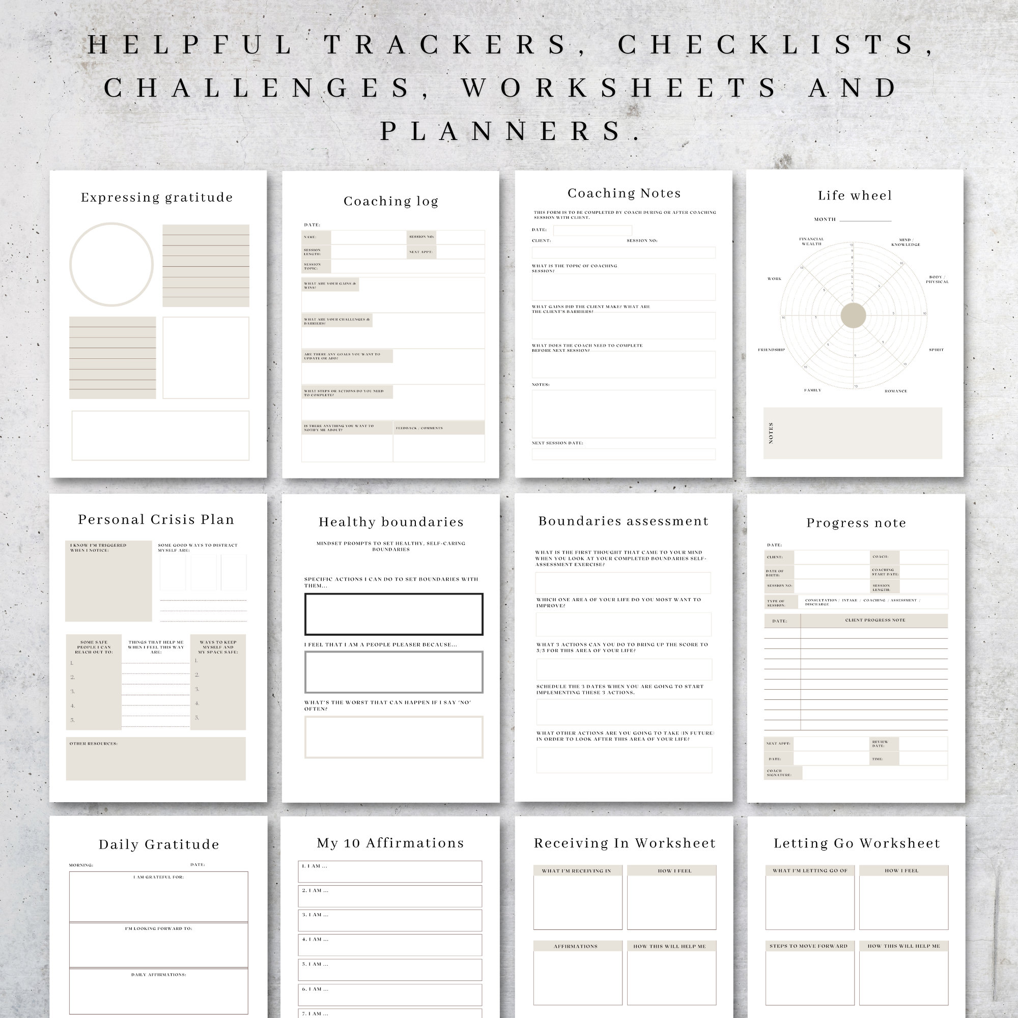 Coaching Planner Printable Digital Life Coach Journal Pages - Etsy