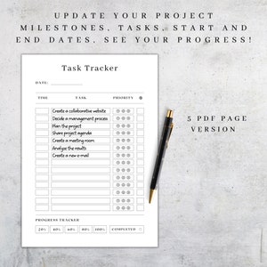 Project Planner Printable | Productivity Planner Pages | Work Planner ...