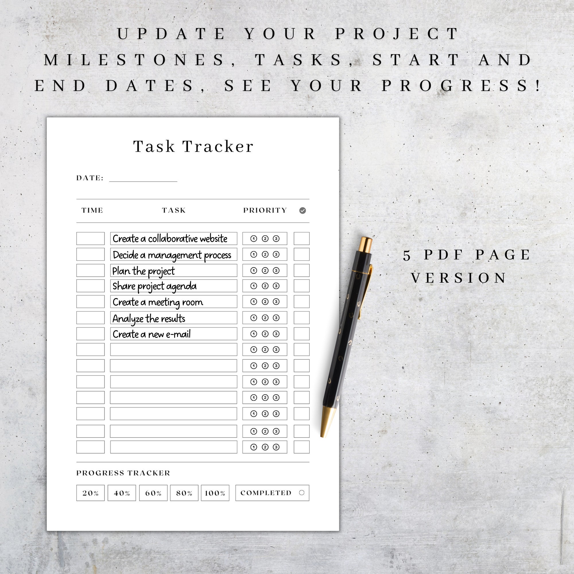 Project Planner Printable Productivity Planner Pages Work - Etsy