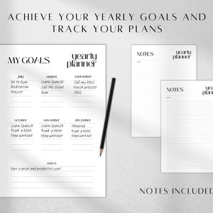 Yearly Goal Planner 2024 Printable Goal Planner Inserts Year at a ...