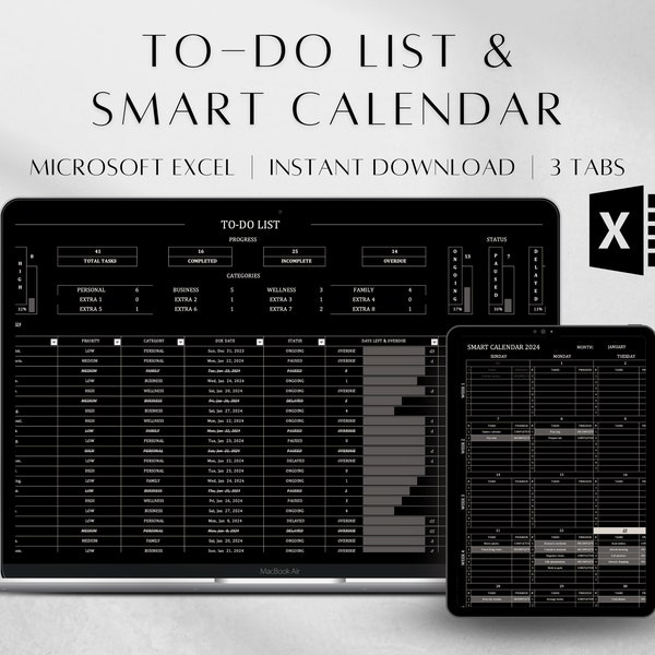 Work Productivity Excel Template - Etsy