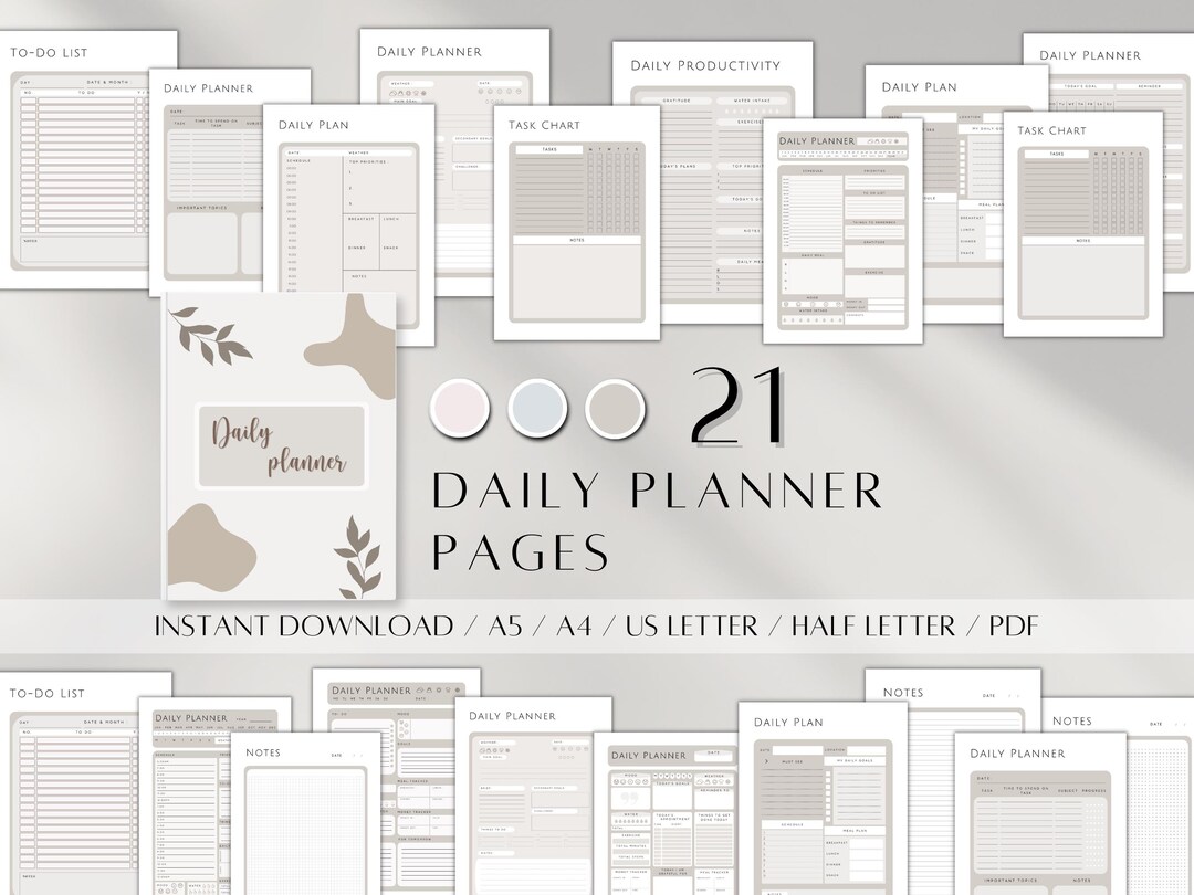 Printable Daily Planner Bundle 2025 | Personal Daily Tracker | Digital ...