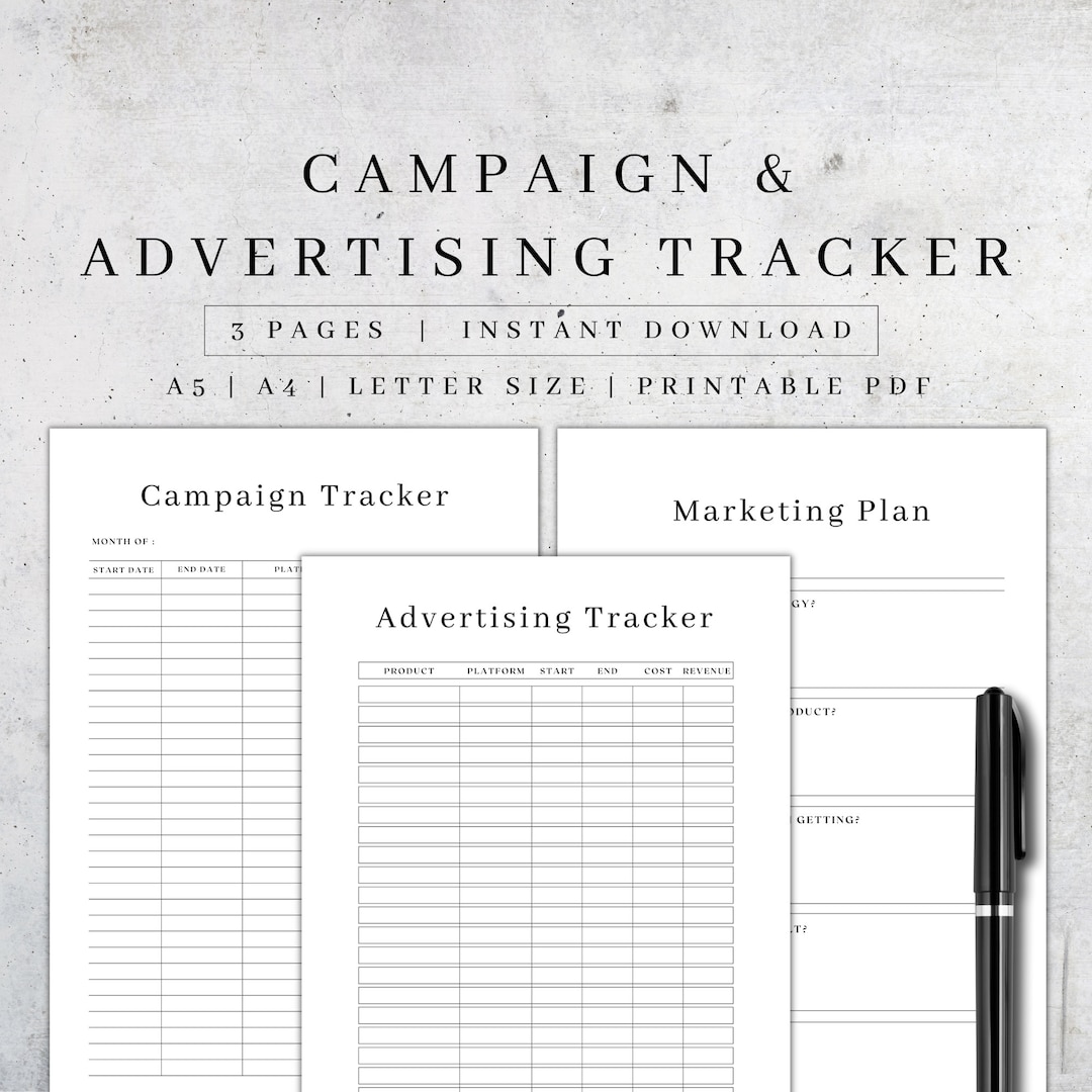 Printable Campaign & Advertising Tracker | Digital Ad Campaign Tracker ...
