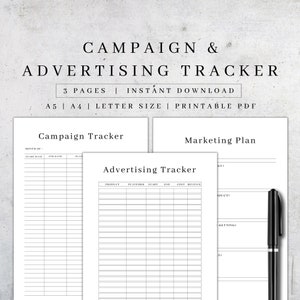 Printable Campaign & Advertising Tracker | Digital Ad Campaign Tracker ...