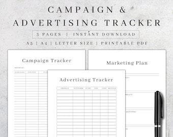 Printable Campaign & Advertising Tracker Digital Ad Campaign Tracker ...
