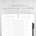 Printable Campaign & Advertising Tracker Digital Ad Campaign Tracker ...