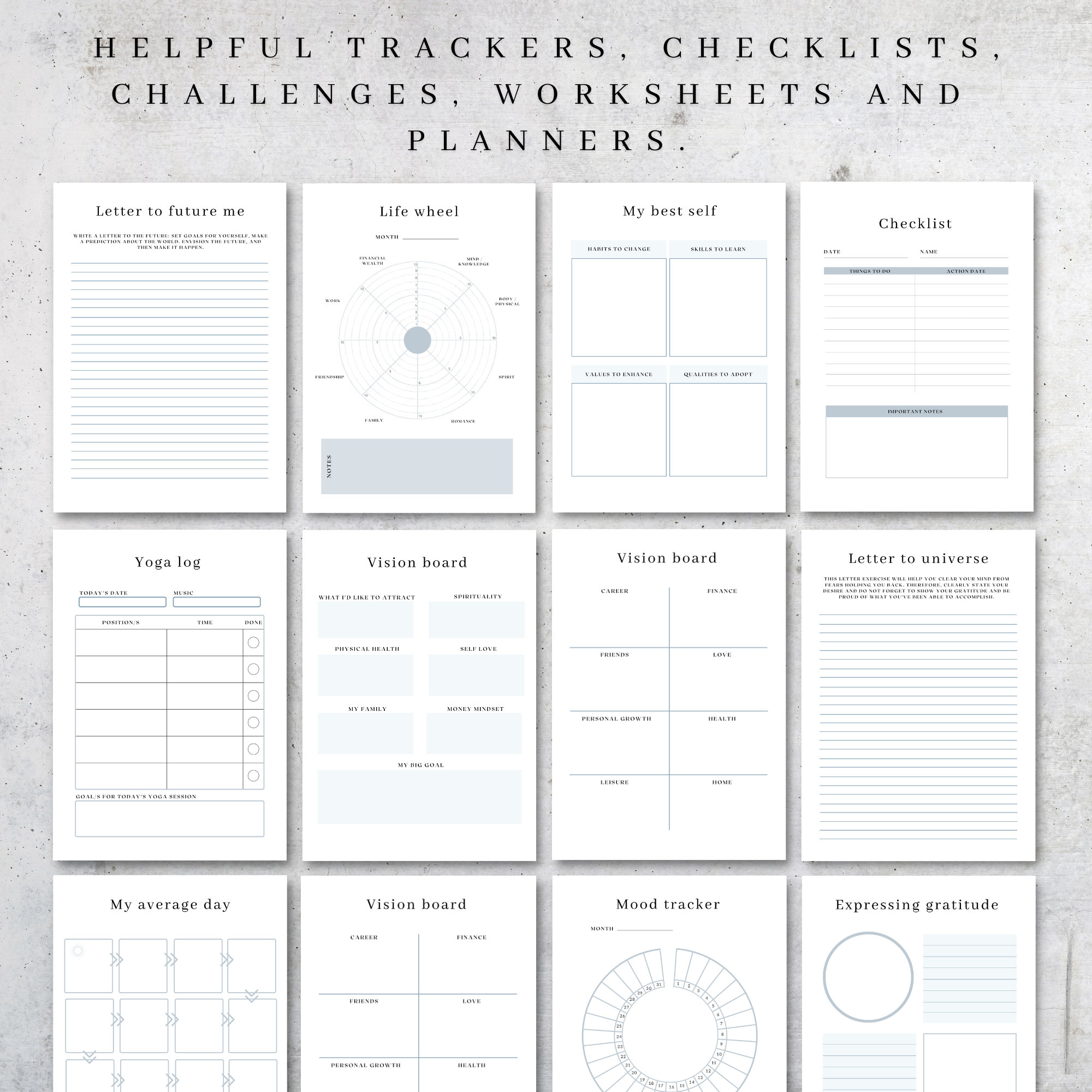 Vision Board Digital | Printable Journaling Pages | Mental Health ...