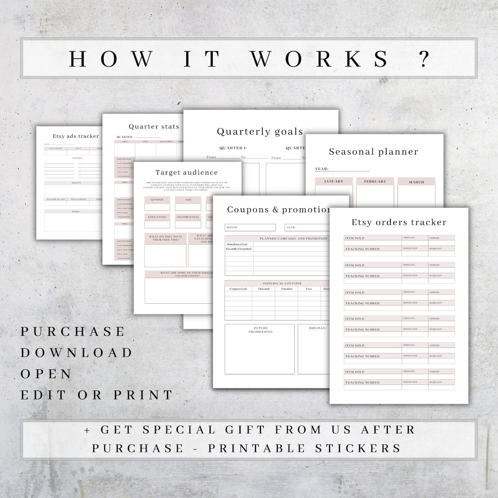 Etsy Shop Planner Printable | Etsy Business Plan | Etsy Seller Planner ...